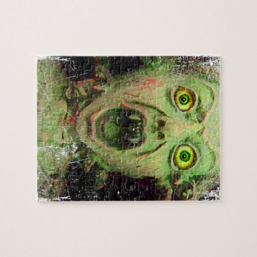 Monster Zombie Green Creepy Horror Jigsaw Puzzle | Zazzle