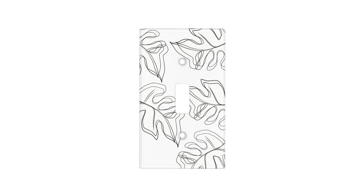 Monstera Black White Botanical Wedding Light Switch Cover | Zazzle