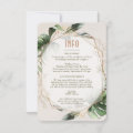 Monstera Gold Wedding Insert INFO and Details Invi Invitation | Zazzle