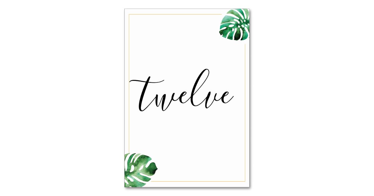 Monstera Leaf Table Numbers | Zazzle