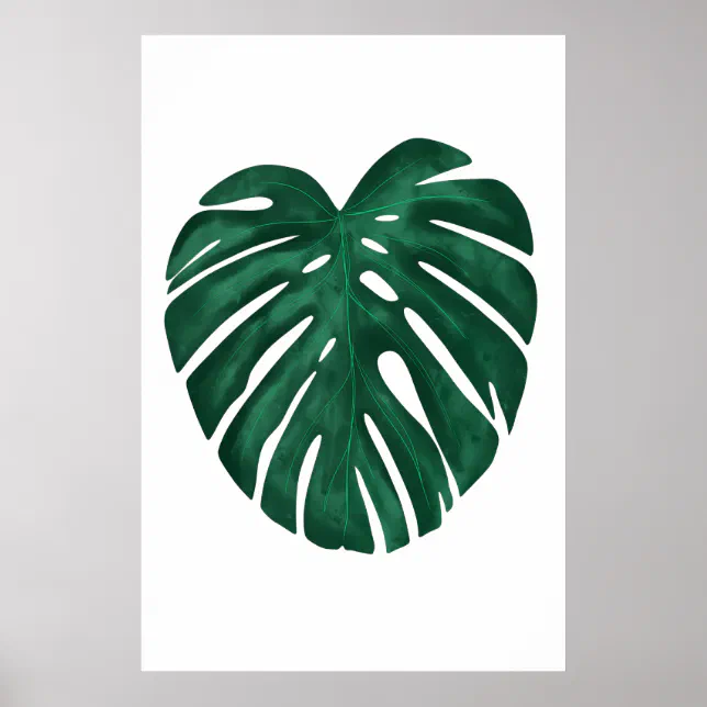 Monstera Leaf Tropical Plant Poster | Zazzle