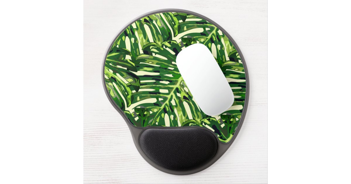 Monstera Leaves Gel Mouse Pad Green | Zazzle