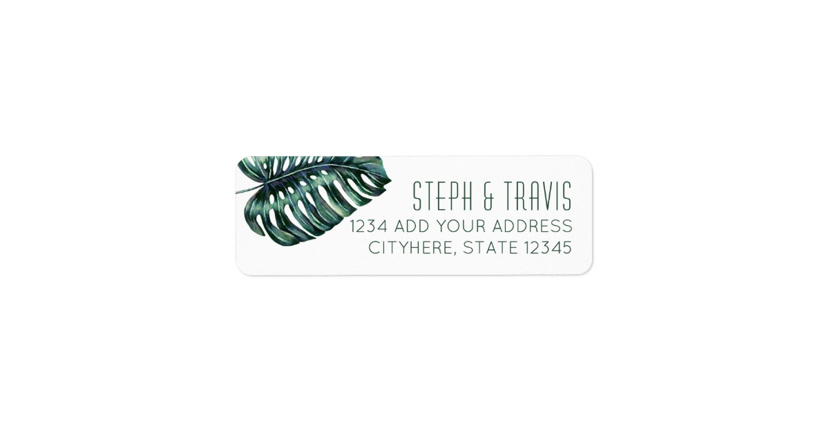 Monstera Plant Return Address Label | Zazzle