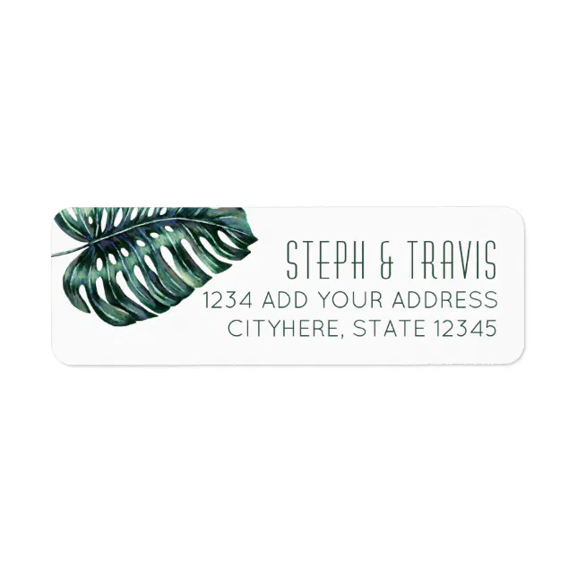 Monstera Plant Return Address Label | Zazzle