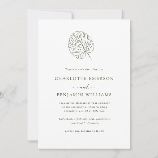 Monstera Wedding Invitation | Zazzle