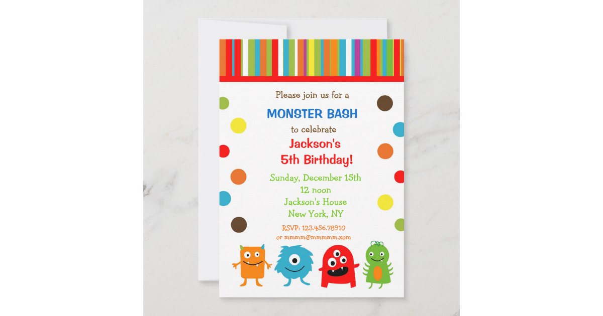 Monsters Birthday Invitations | Zazzle
