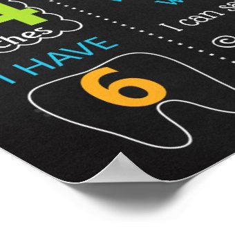 Monsters Birthday Party chalkboard monster Poster | Zazzle