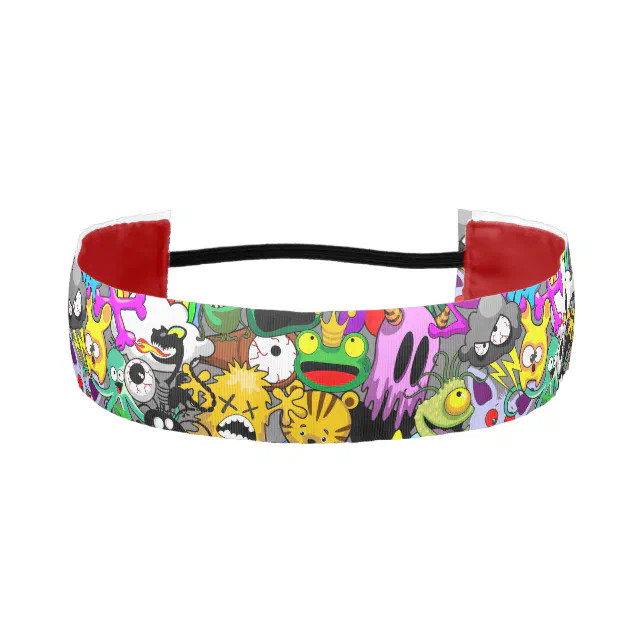 Monsters Cute Characters Halloween Pattern Athletic Headband | Zazzle