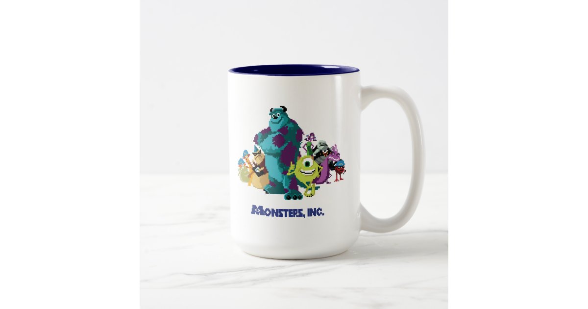 Monsters Inc 8Bit Mike, Sully, and the Gang Two-Tone Coffee Mug | Zazzle