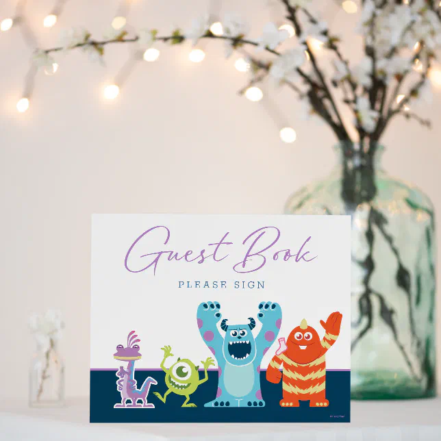Monsters Inc. Baby Shower Guest Book Sign | Zazzle