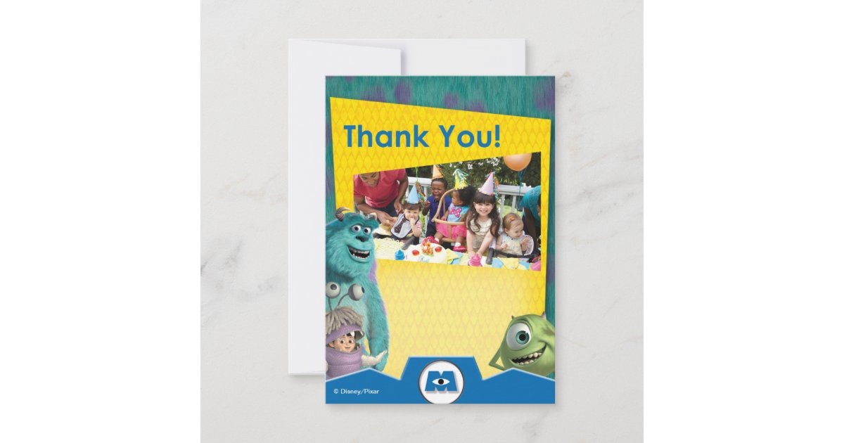 Monsters Inc. Birthday Thank You Cards | Zazzle