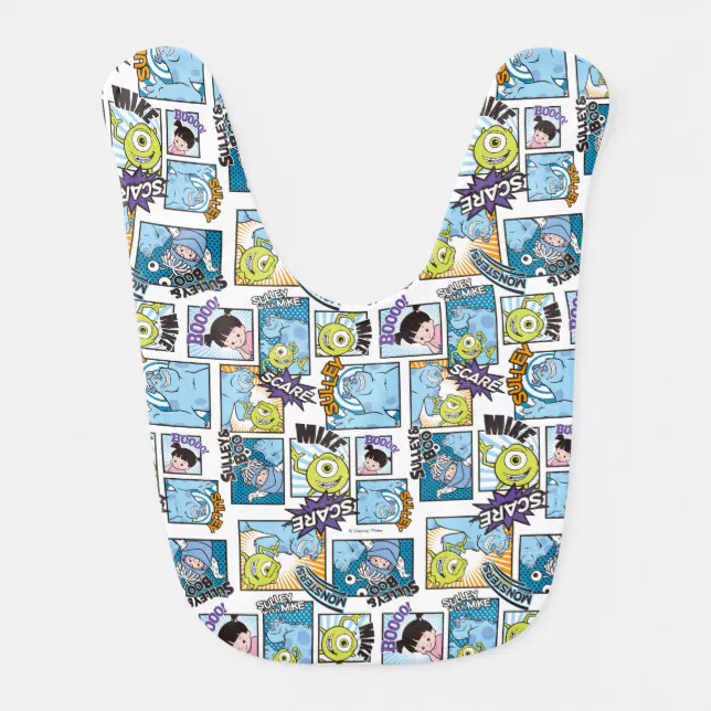 Monsters, Inc. | Comic Pattern Mania Bib | Zazzle