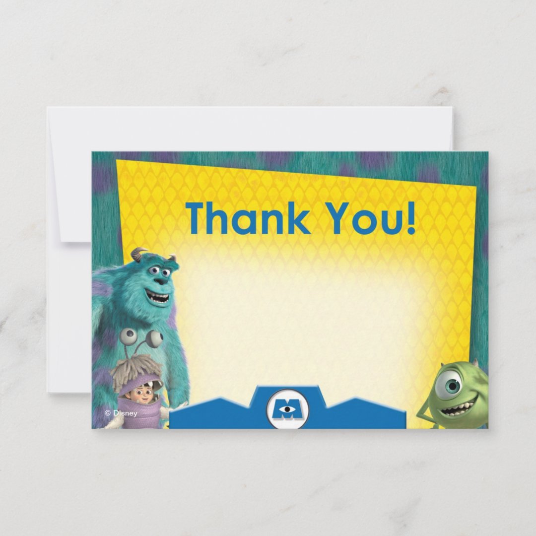Monsters Inc. Thank You Cards | Zazzle