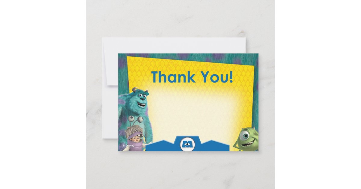 Monsters Inc. Thank You Cards | Zazzle