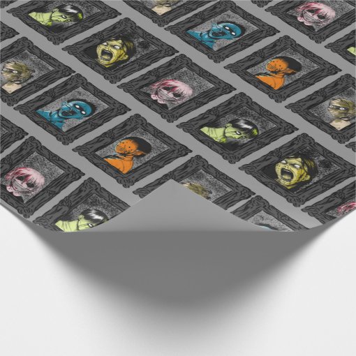 Monsters Portraits Creepy Illustrations Zombies Wrapping Paper | Zazzle