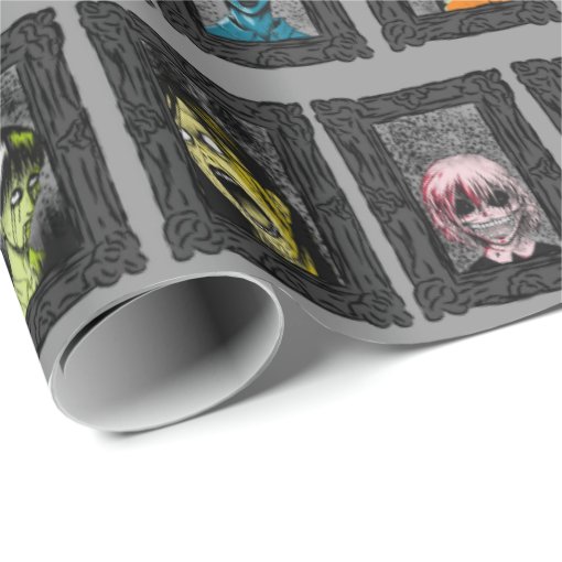 Monsters Portraits Creepy Illustrations Zombies Wrapping Paper | Zazzle