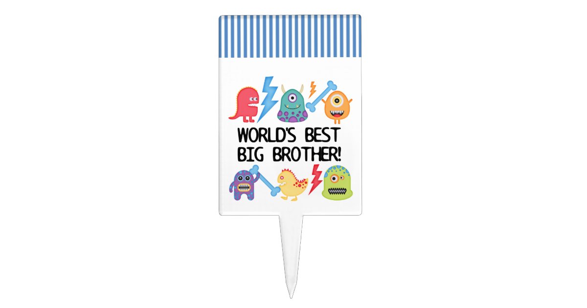 Monsters World's Best Big Brother Cake Topper | Zazzle