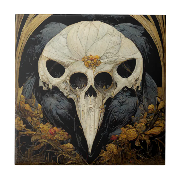 Monstrous Raven Horror Goth Gothic Ceramic Tile | Zazzle