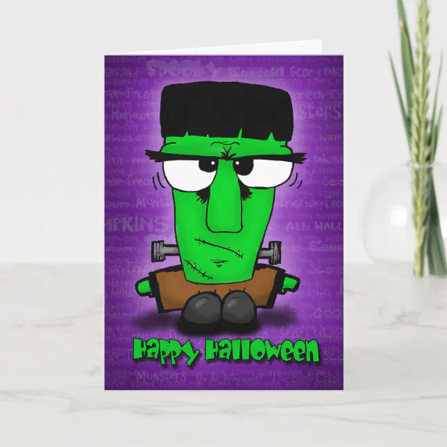 Monstrously Fun Frankie Halloween Card | Zazzle
