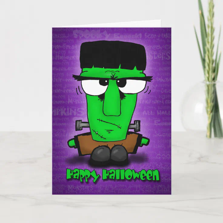 Monstrously Fun Frankie Halloween Card | Zazzle