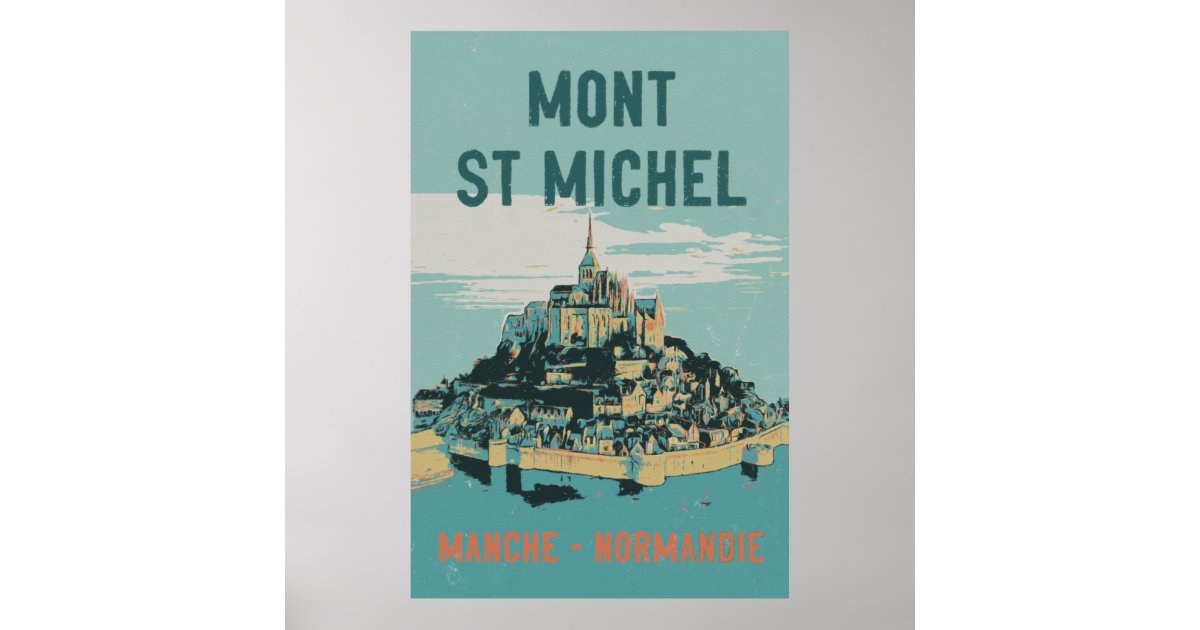 Mont Saint Michel illustration France Poster | Zazzle