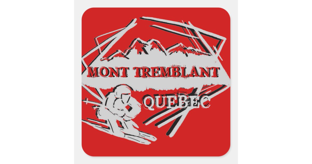 Mont Tremblant Quebec ski logo red stickers | Zazzle