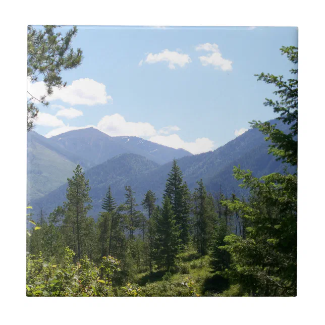 Montana Forest and Mountains Scenic View Ceramic Tile | Zazzle