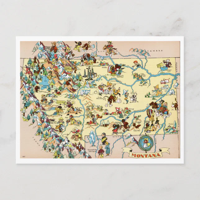 Montana Funny Map Postcard | Zazzle