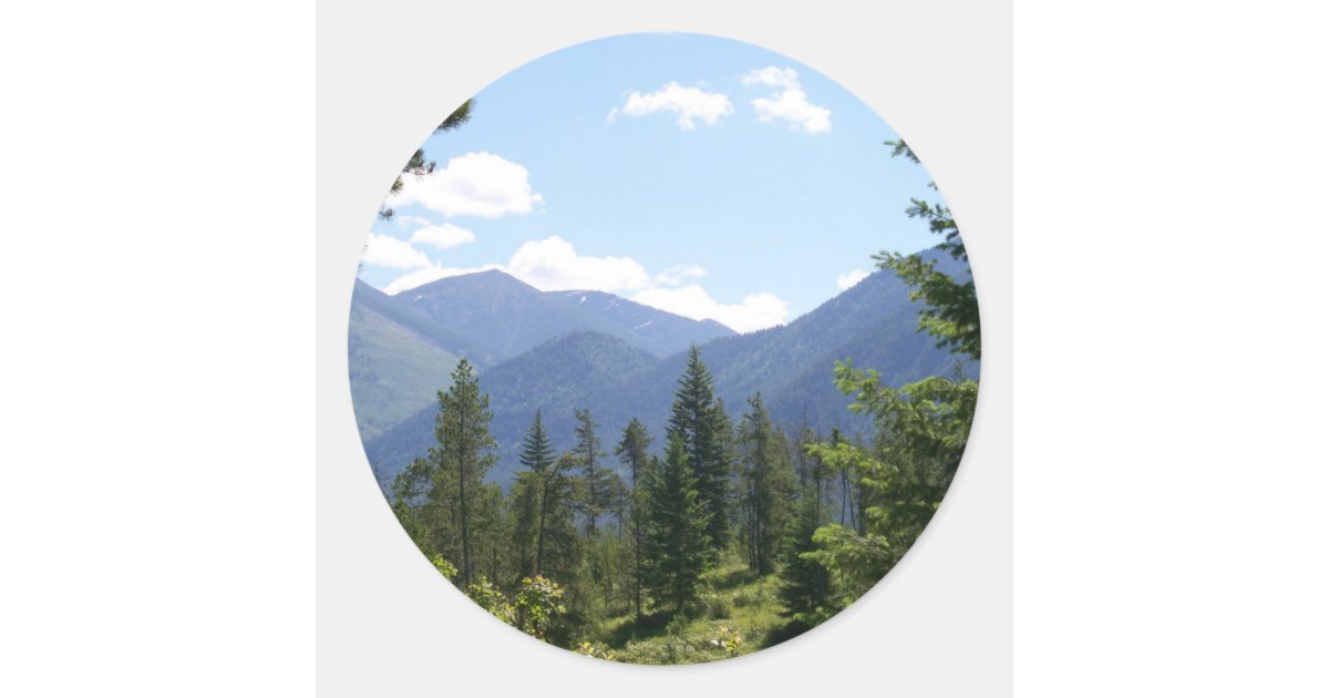 Montana Landscape Classic Round Sticker | Zazzle