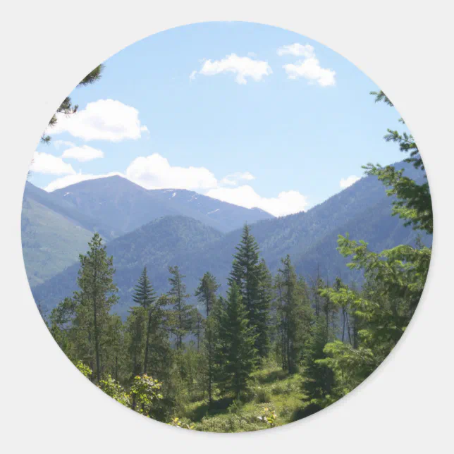Montana Landscape Classic Round Sticker | Zazzle