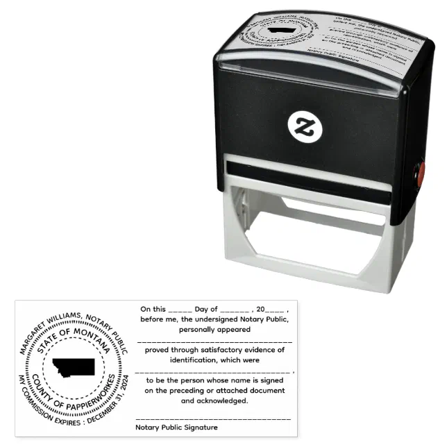 Montana Notary Public Acknowledgement Stamp | Zazzle