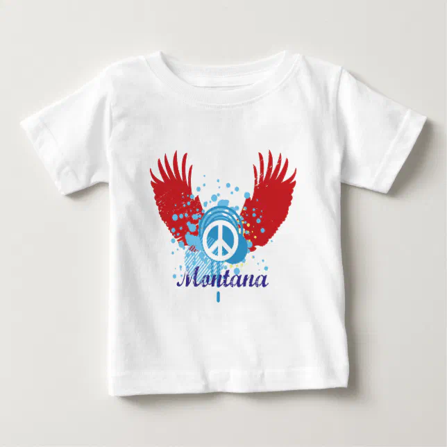 Montana Peace Sign Baby T-Shirt | Zazzle