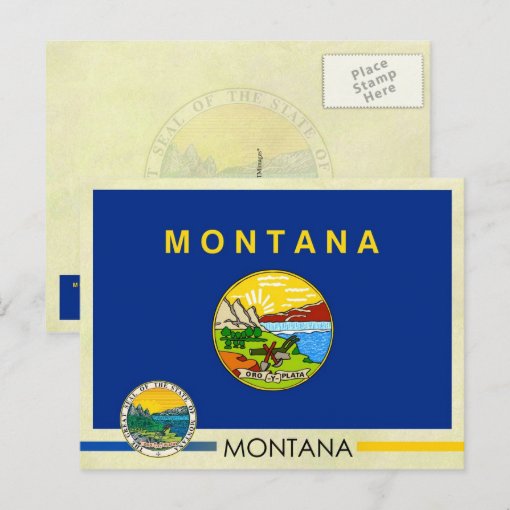 Montana State Flag and Seal Postcard | Zazzle