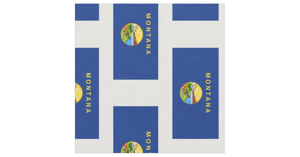 Montana State Flag Fabric | Zazzle