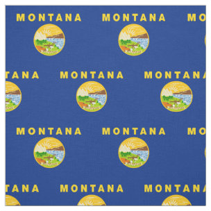 Montana State Flag Fabric | Zazzle