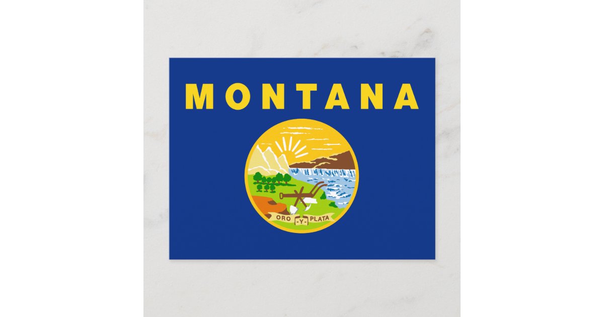 Montana State Flag Postcard | Zazzle