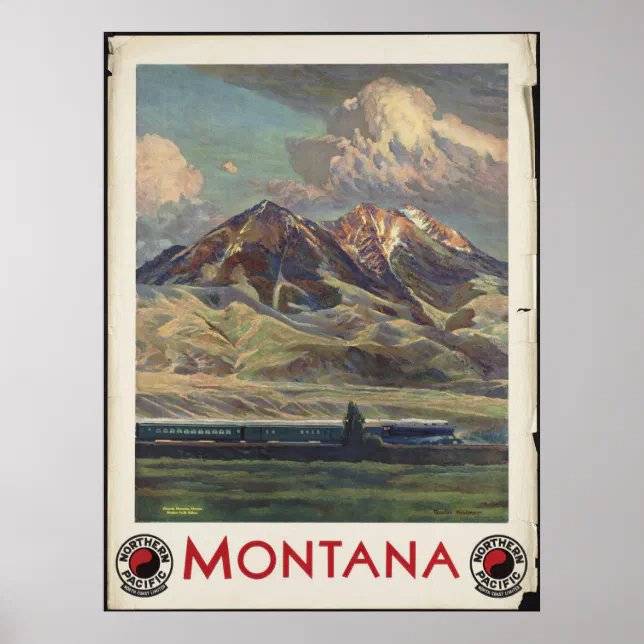Montana Vintage Travel Poster Ad Retro Prints | Zazzle