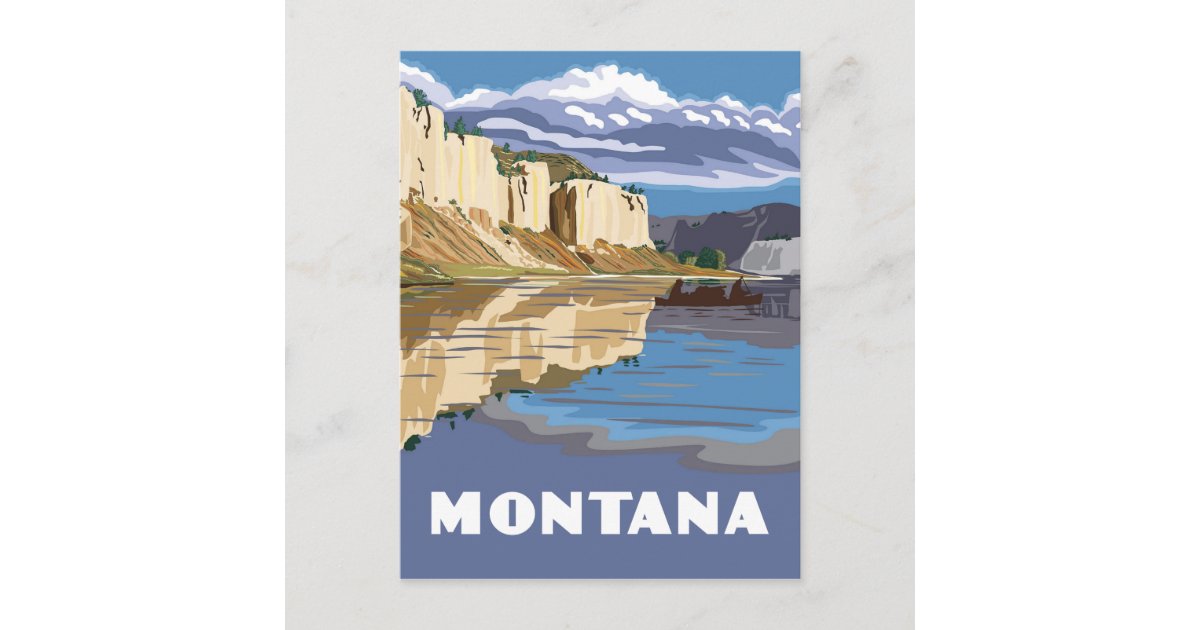 Montana vintage travel style postcard | Zazzle