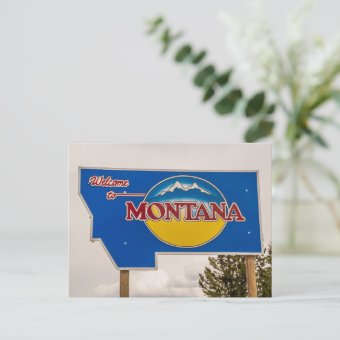 Montana Welcome Sign - Montana border Postcard | Zazzle
