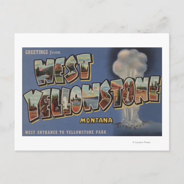 Montana - West Yellowstone - Large Letter Scenes Postcard | Zazzle