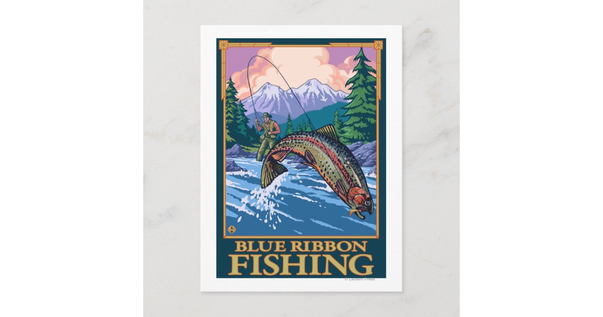 MontanaBlue Ribbon Fly Fishing Postcard | Zazzle