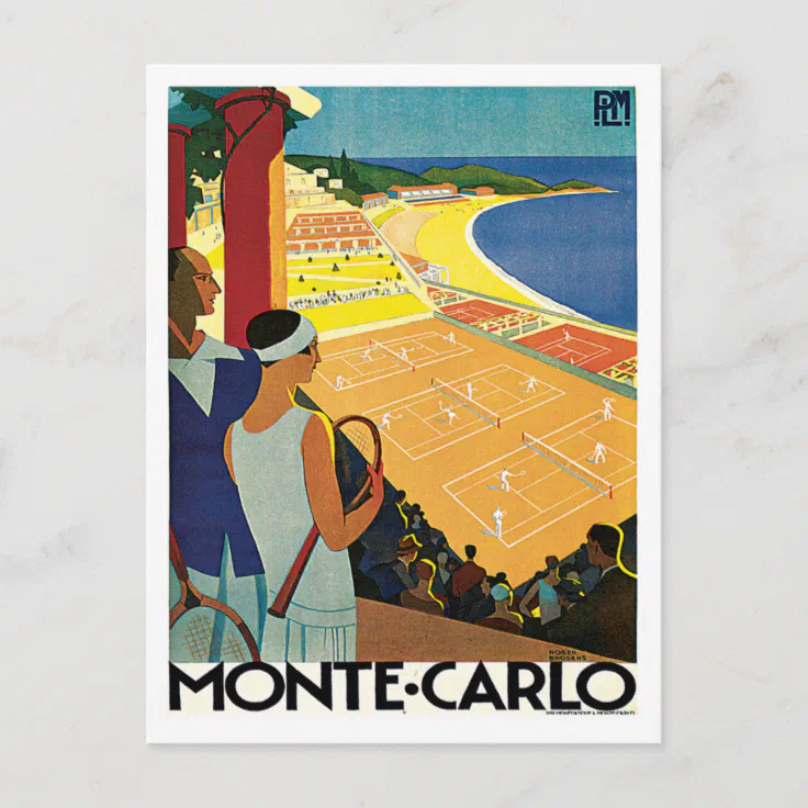 Monte Carlo Monaco Vintage Travel Postcard | Zazzle