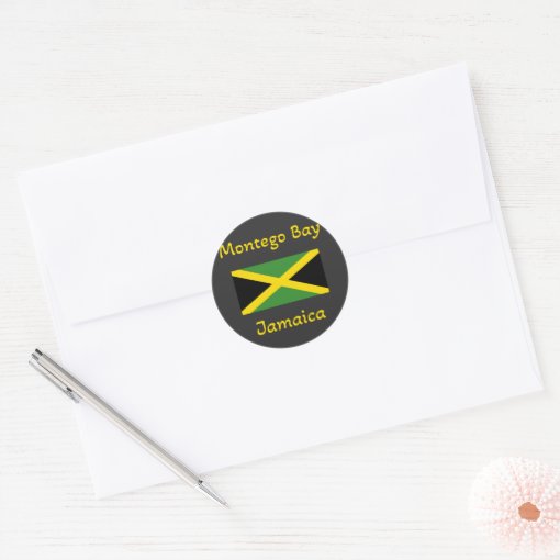 Montego Bay Jamaica – Jamaican Flag Classic Round Sticker | Zazzle