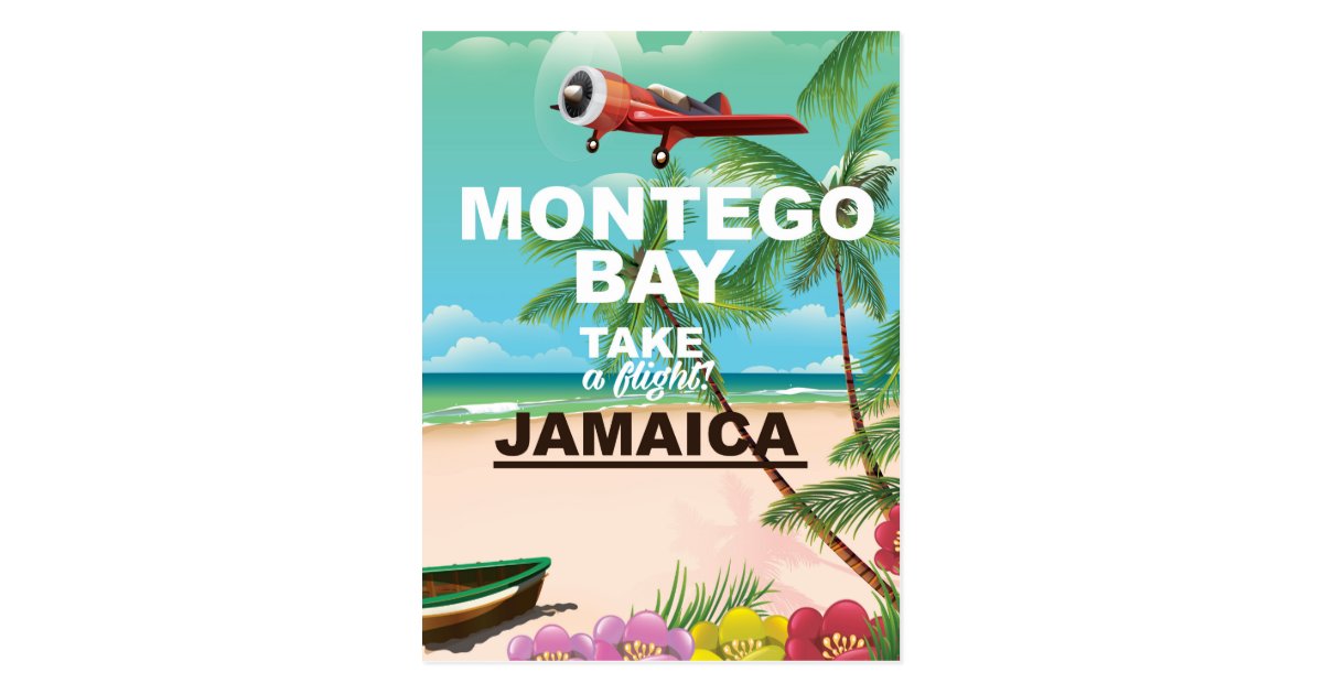 Montego Bay Jamaica vintage travel poster Postcard | Zazzle.com