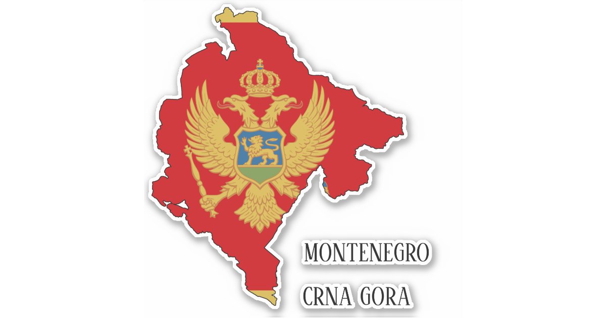 Montenegro Flag Map Sticker | Zazzle