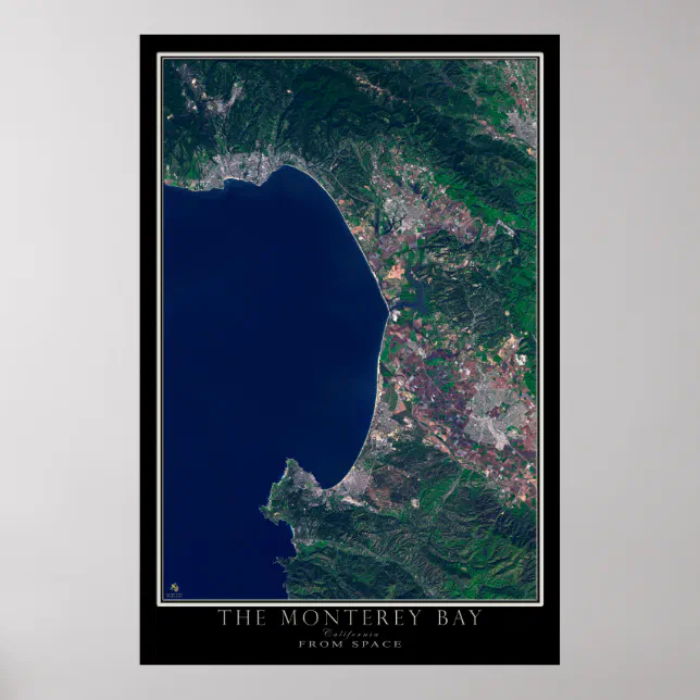 Monterey Bay California Satellite Poster Map | Zazzle