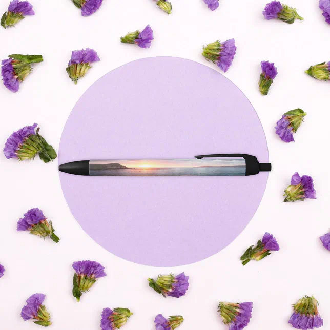 Monterey California Beach Sunset Photo Black Ink Pen | Zazzle