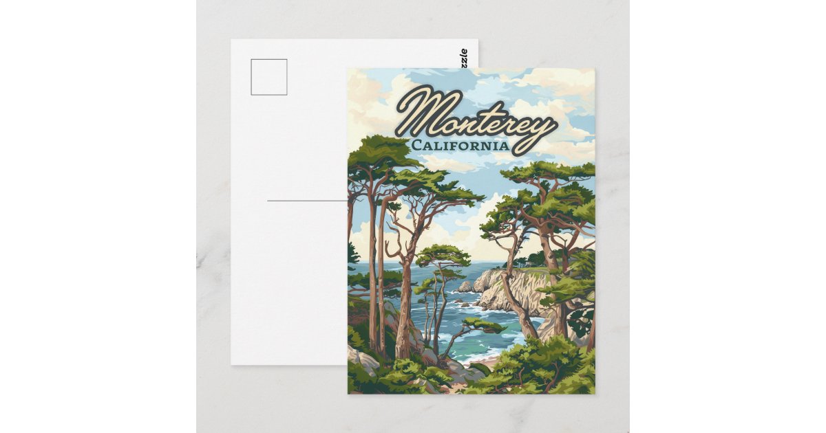 Monterey California Cypress Trees Ocean Coast Postcard | Zazzle