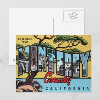Monterey California Large Letter Postcard | Zazzle