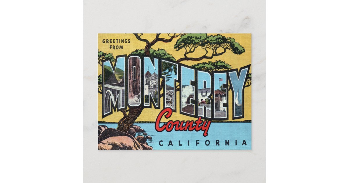 Monterey California Large Letter Postcard | Zazzle
